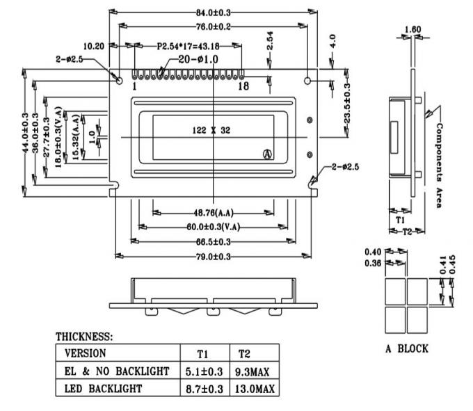 Graphic LCD Display Module 122x32 Dots COB STN Yellow-Green ... Graphic LCD Display Module 122x32 Dots COB STN Yellow-Green ...