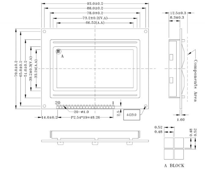 Graphic LCD Display Module, 128x64 Dots COB STN Gray LCD Module 12864 LCM Graphic LCD Display Module, 128x64 Dots COB STN Gray LCD Module 12864 LCM
